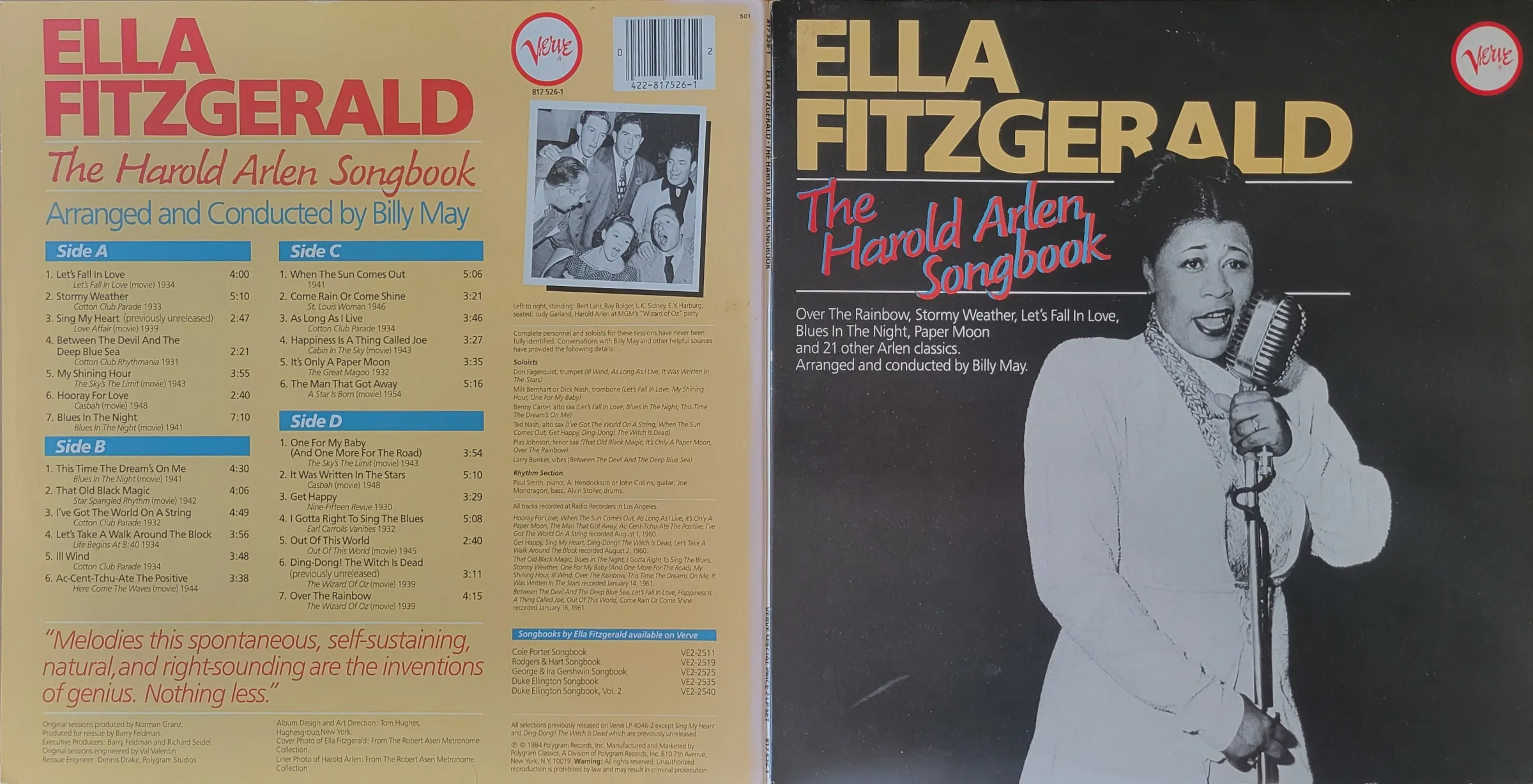 Ella Fitzgerald, The Harold Arlen Songbook, (originally) 1961 on Verve | Goatless