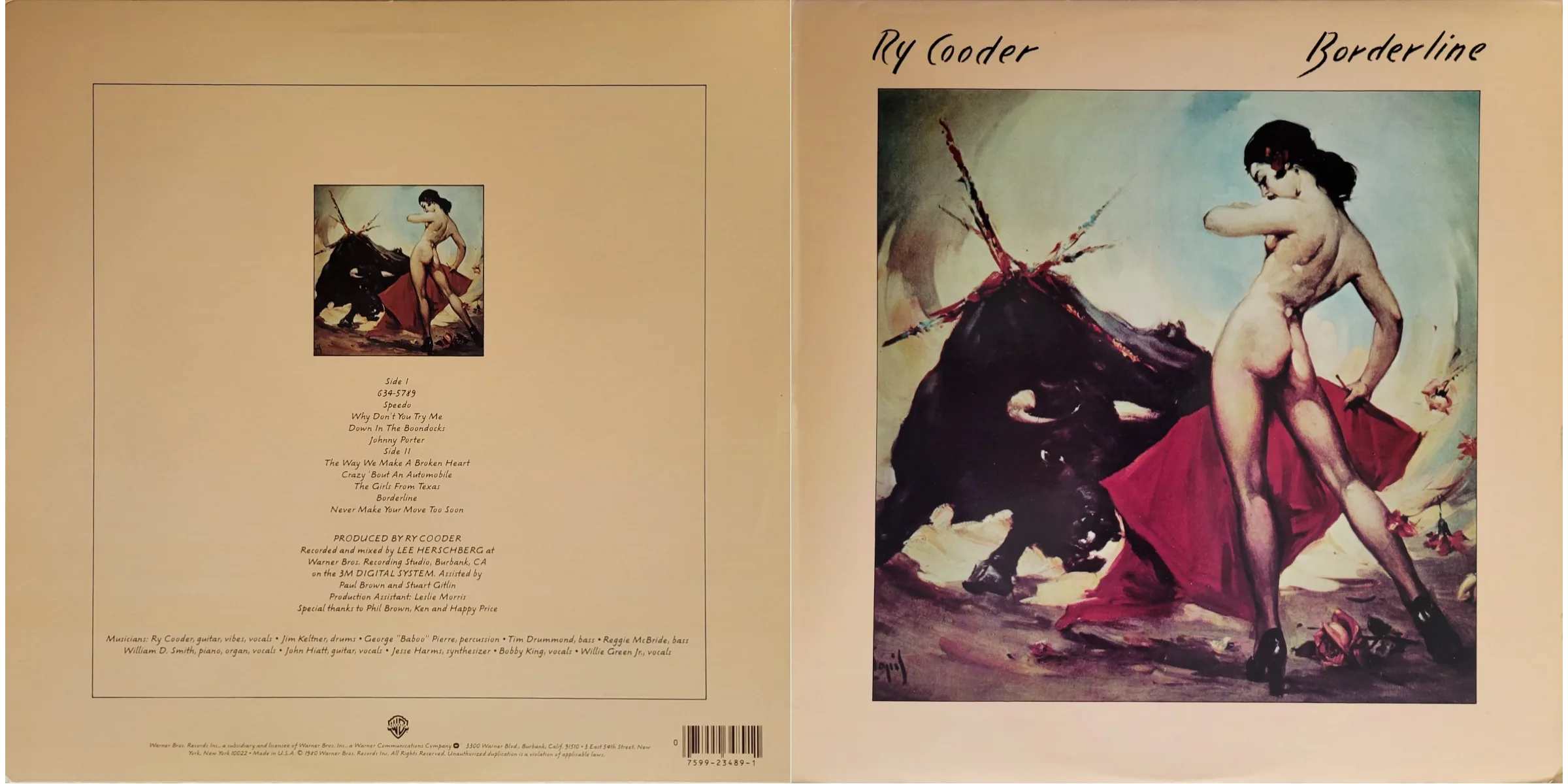 Ry Cooder, Borderline, 1980 on Warner Bros. | Goatless
