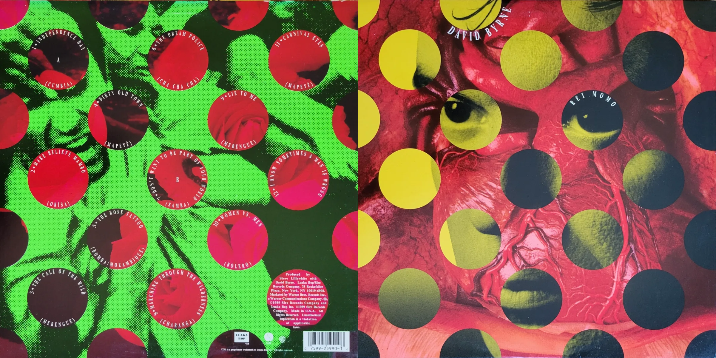 David Byrne, Rei Momo, 1989 on Luaka Bop / Sire / WB – Goatless